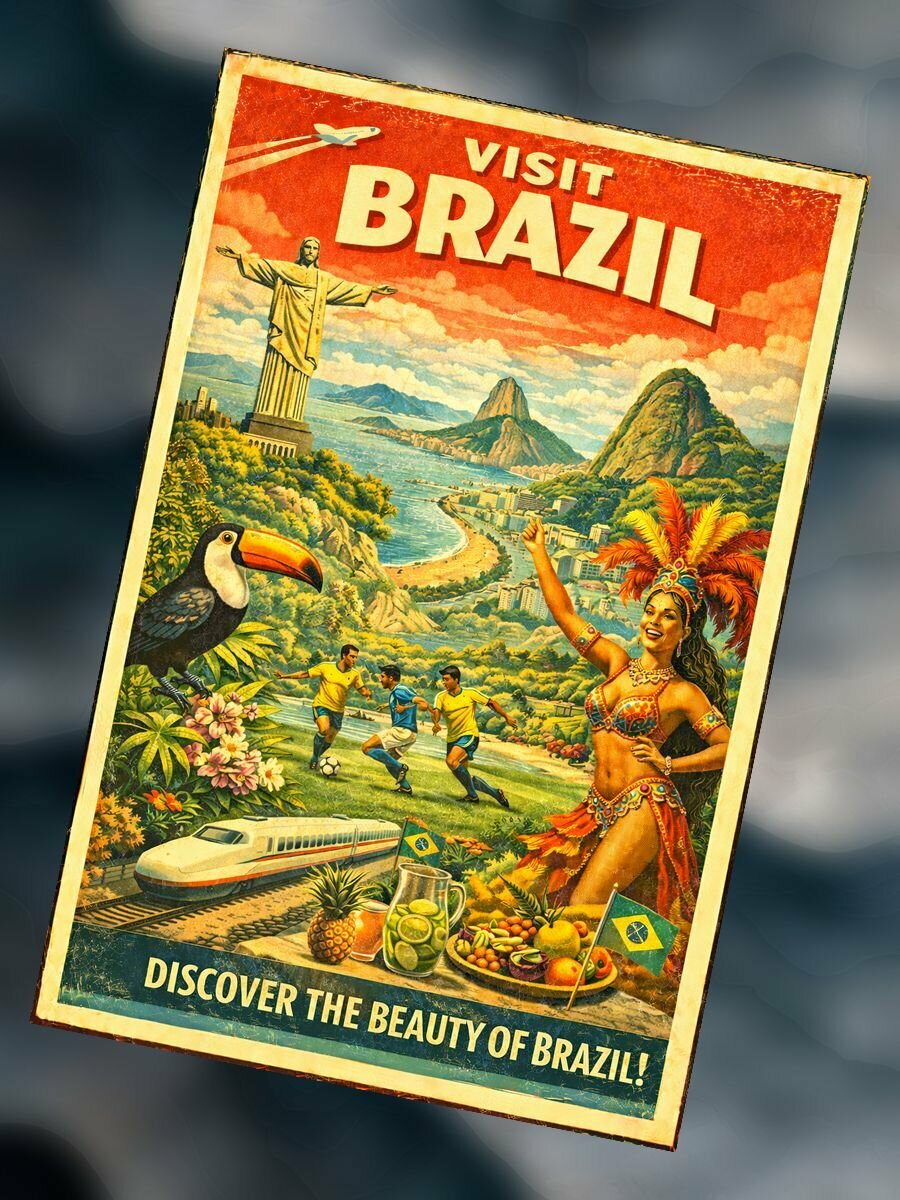 Постер "Travel: Бразилия", 29.7х42см, А3, глянцевый