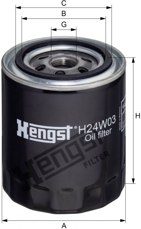 Фильтр масляный HENGST H24W03 Land Rover Defender 2.5, 3.9, Tdi, V8 09, 90->, Discovery I 2.5-3.9, Tdi, V8 09, 89-06, 94, II 2.5-4.0, Tdi, V8 06, 94->, Range Rover II 2.5-4.6 07, 94-03, 02