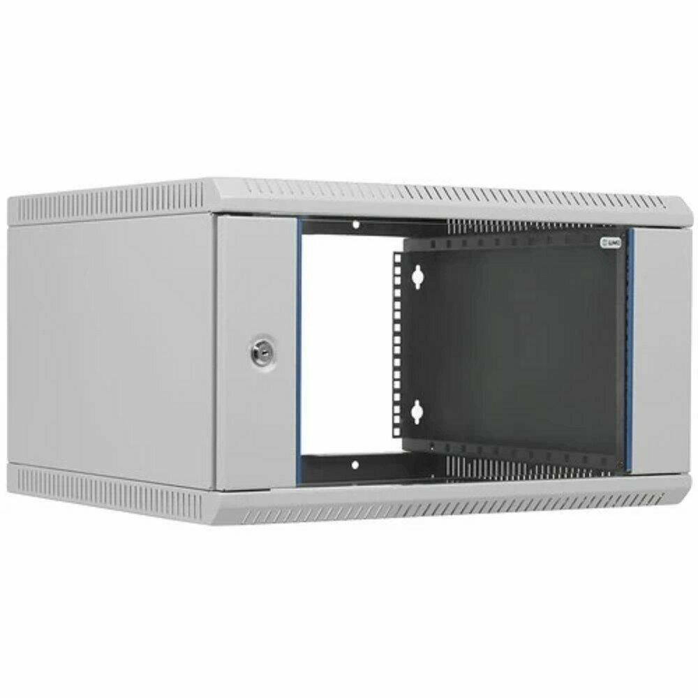 Шкаф коммутационный ЦМО ШРН-Э-6.500 серого цвета, 6U, стеклянная дверь, IP20