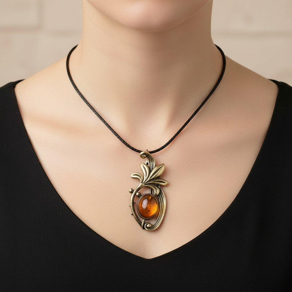 Подвеска, янтарь