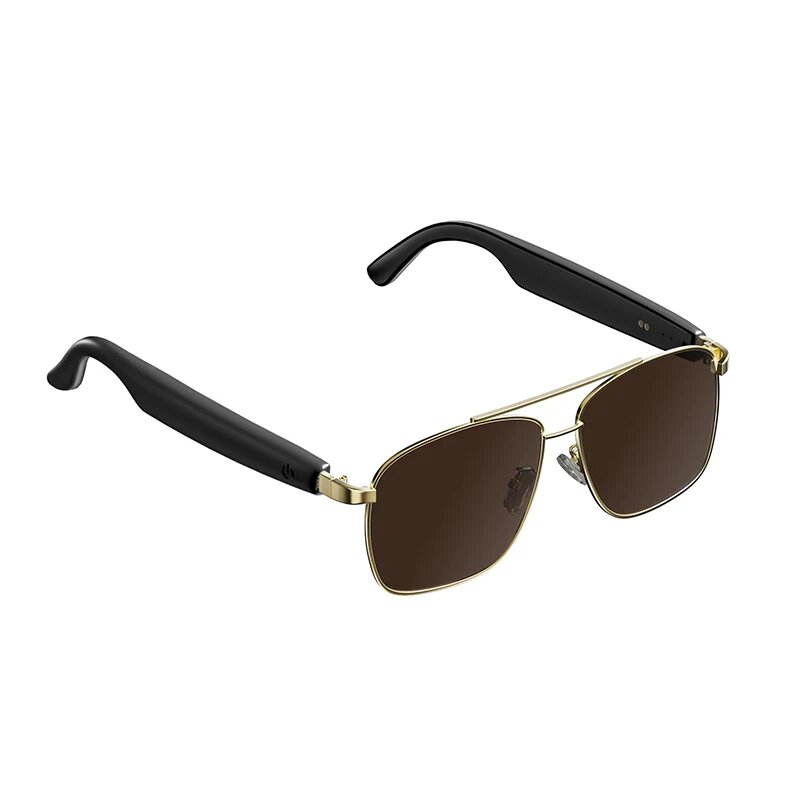 AI Glasses For Men Bluetooth Glasses For Women Noise Cancelling Multifunction Touch Music Wireless Translation Black Sunglasses