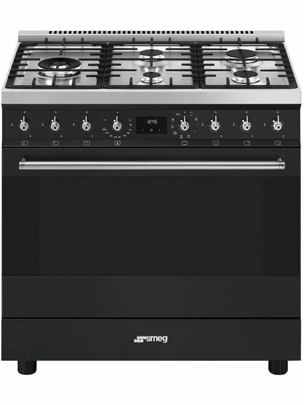 Варочный центр комбинированный Smeg C95GMCMB2, черный матовый