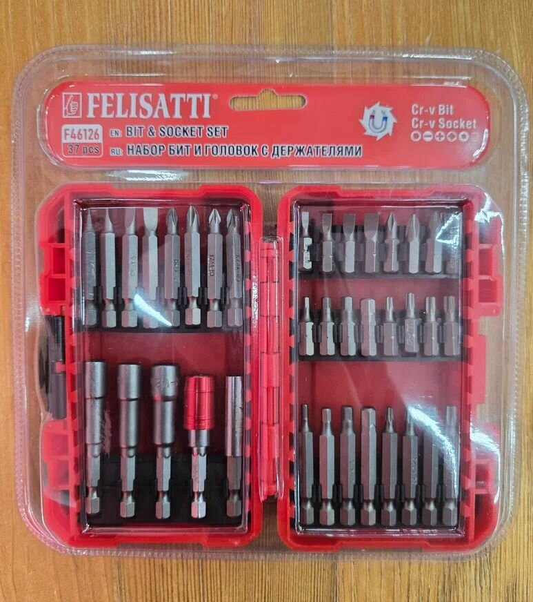 Набор бит и головок с держателем FELISATTI (37 пр.) 0626.5.0.00
