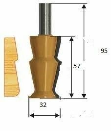 Фреза кромочная фигурная елочка ф32мм хвостовик 12мм
