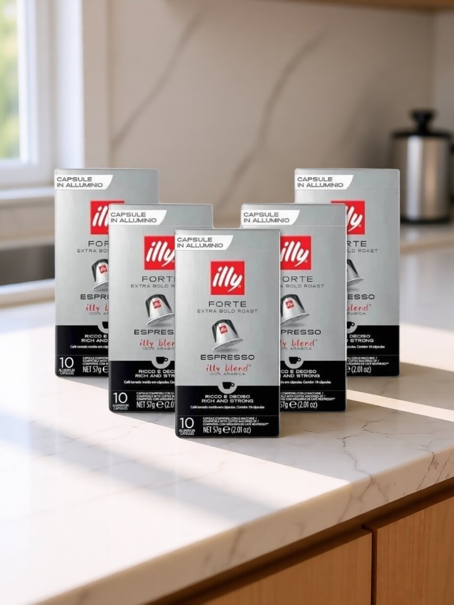 Кофе в капсулах "ILLY Forte Espresso", 5 упаковок по 10 штук