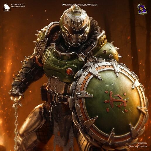 Сборная модель Doom Slayer (DOOM), 299мм, 1/8 для покраски