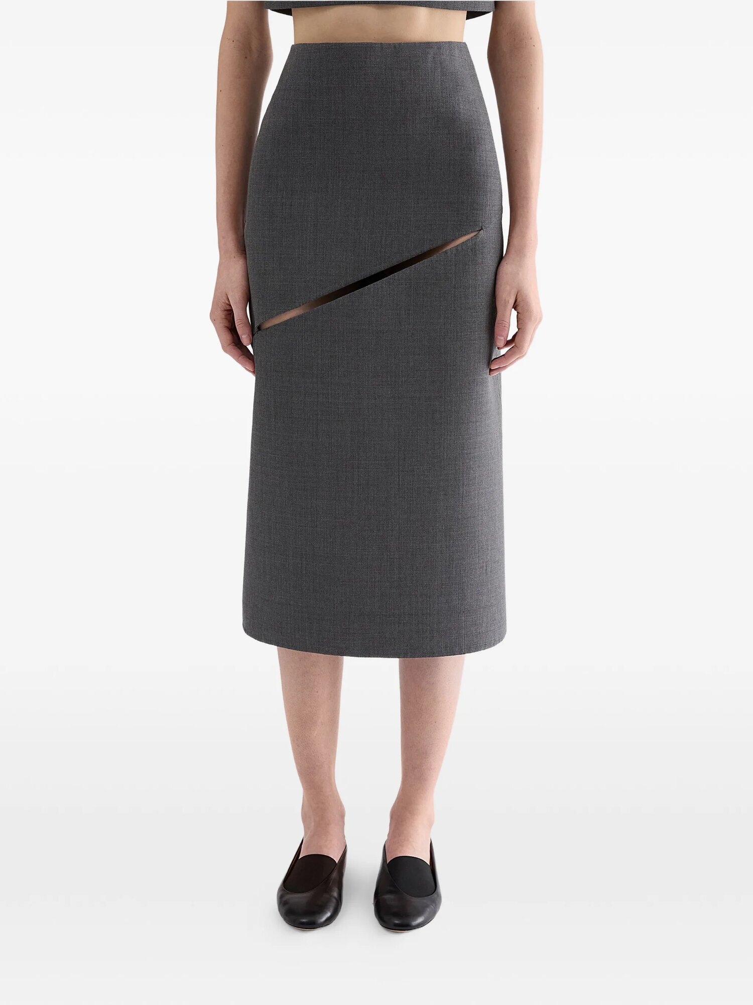 Юбка Jil Sander Twill pencil skirt, размер 38, серый — фото 1
