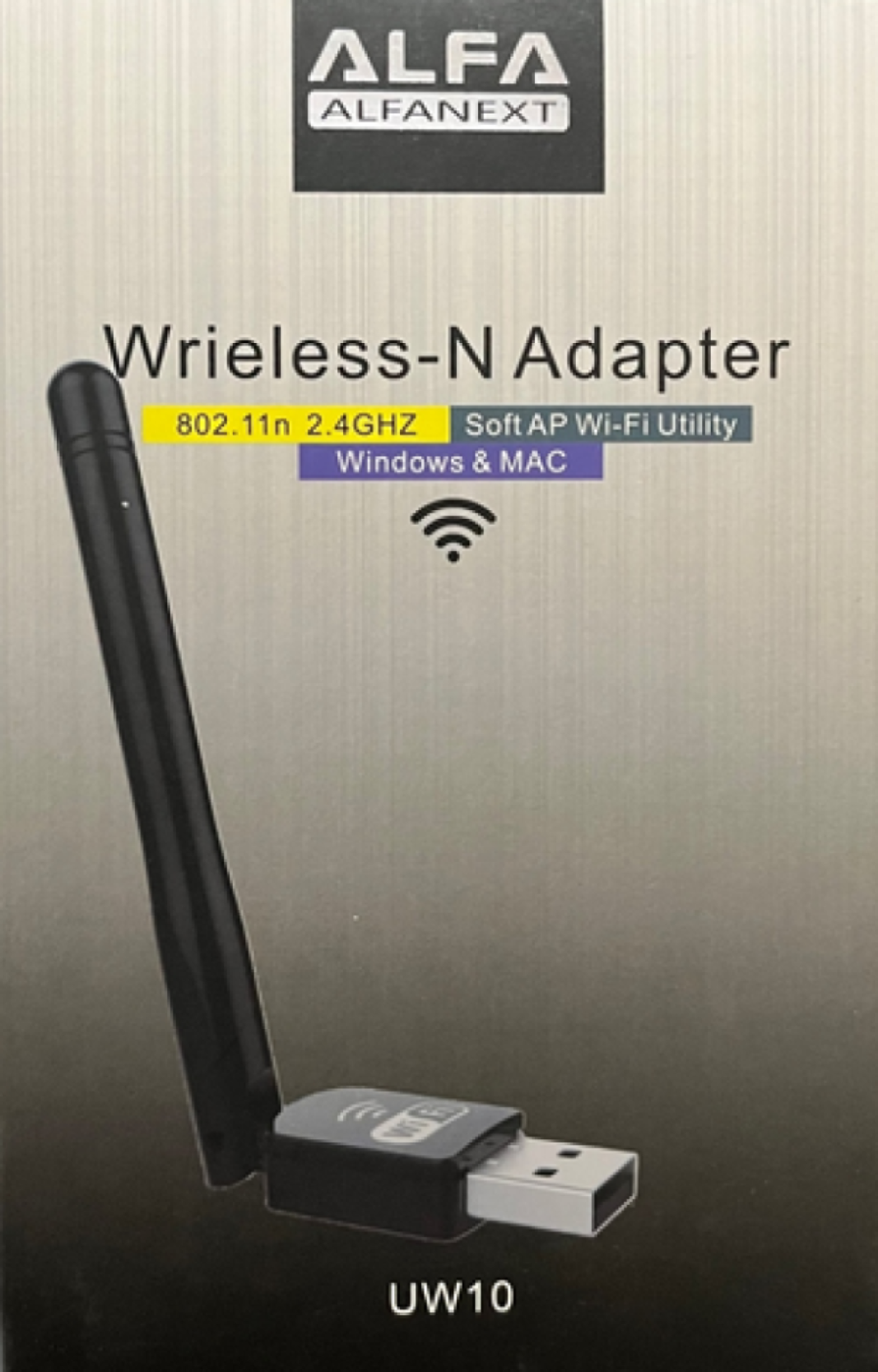 Wi-Fi-адаптер Alfa UW10, USB 2.0, внешняя антенна, до 150 Мбит/с