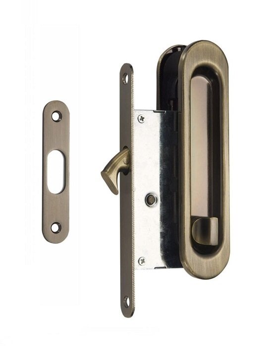 Комплект защелка (замок) с ручками купе для раздвижных дверей Vantage SDL-05 AB