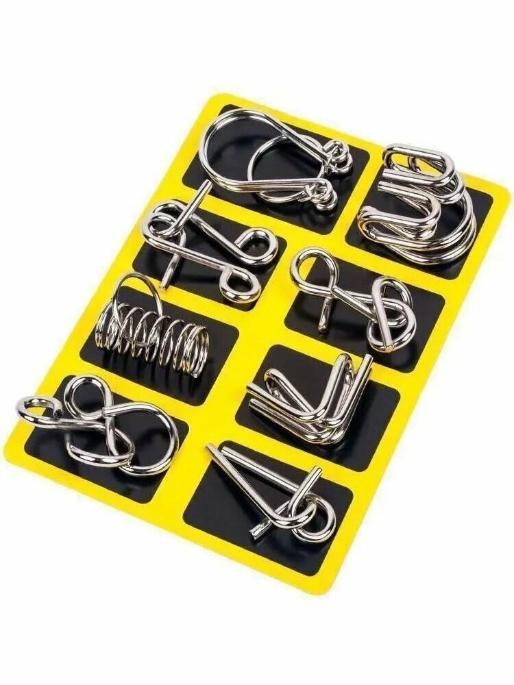 Металлические пазлы для детей и взрослых, набор из 8 штук.