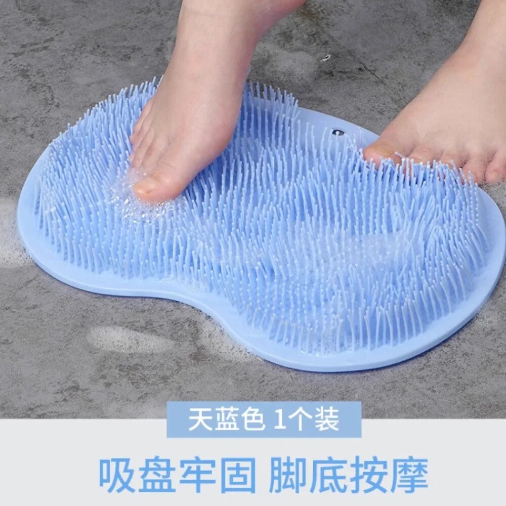Коврик для мытья ног для душа, коврик для мытья спины, отшелушивающий коврик для мытья ванны, настенные скользящие присоски для использования в чистящих средствах для мужчин и женщин