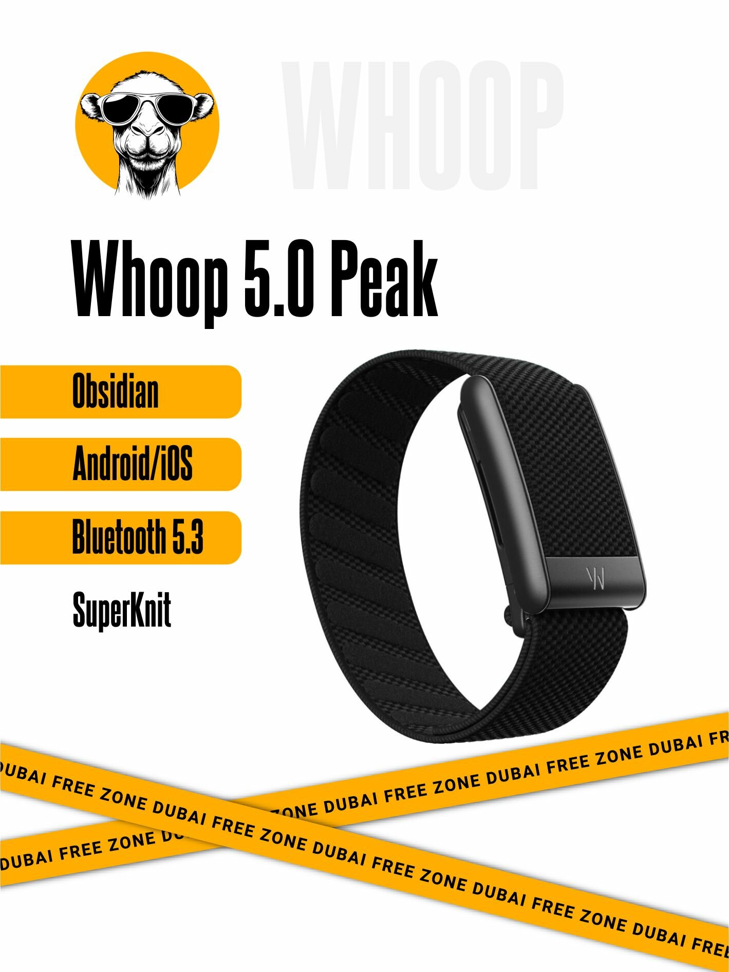 Фитнес-браслет Whoop 5.0 SuperKnit Obsidian Peak