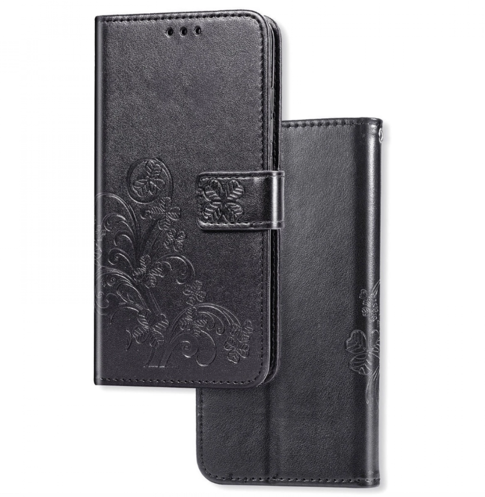 Чехол-книжка MyPads для Samsung Galaxy A50 SM-A505F (2019) черный с загадочными узорами