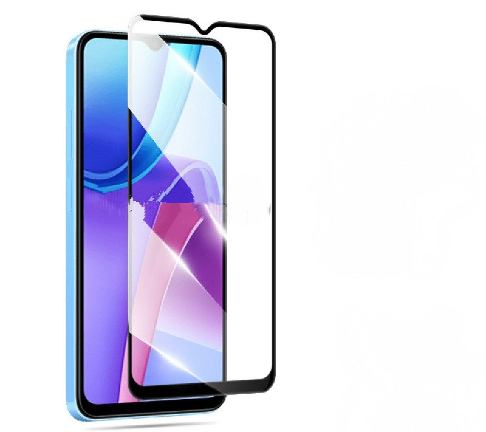 Защитное стекло MyPads 5D Forti Glass для Realme C30 4G, Narzo 50i Prime, C30s с олеофобным покрытием