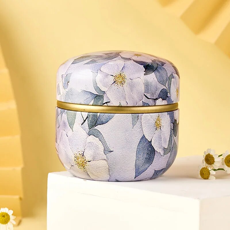 Мини-портативные жестяные банки, контейнеры для чая, банки для травяного чая в японском стиле, маленькие круглые банки для конфет, упаковочная коробка