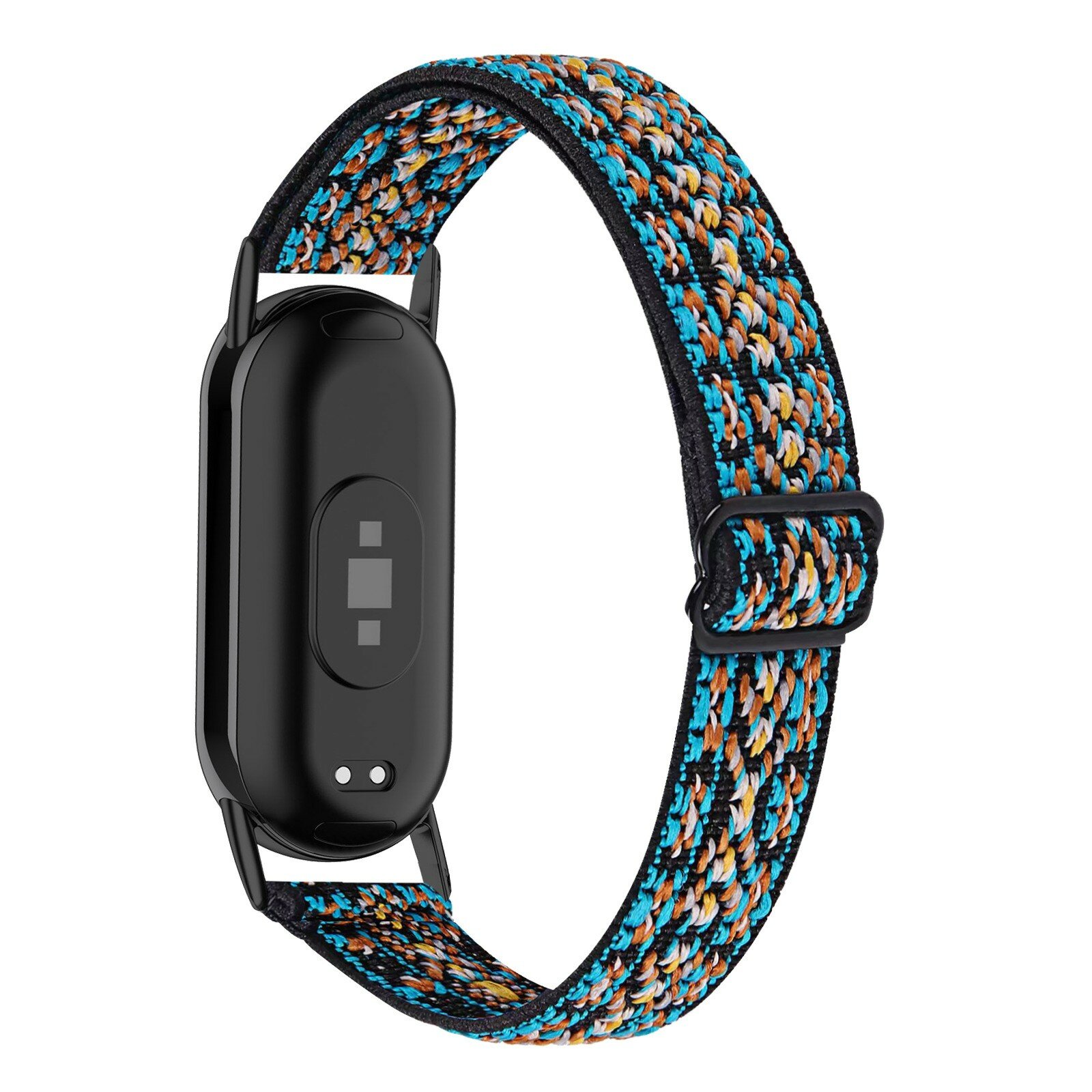 Сменный тканевый ремешок MyPads Di Tessuto для Xiaomi Mi Smart Band 8 из прочного нейлона с пряжкой, черный в крапинку