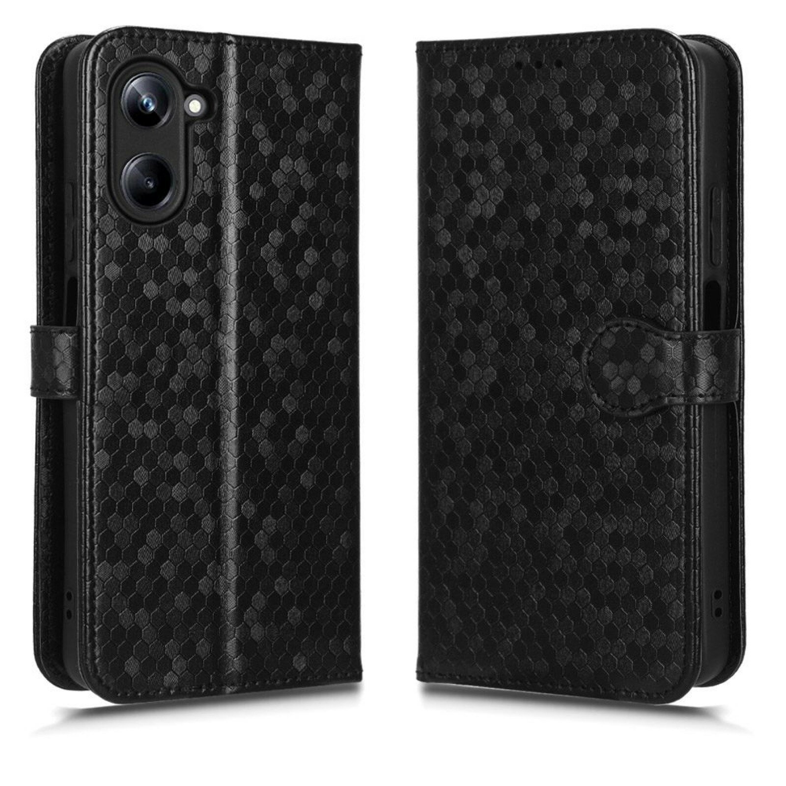 Кожаный чехол-книжка MyPads для Realme 10 Pro с отделением для карт и магнитной застежкой