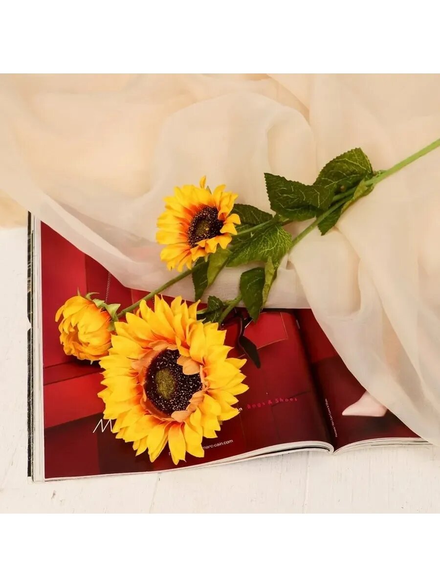 Искусственный подсолнух для декора и подарков