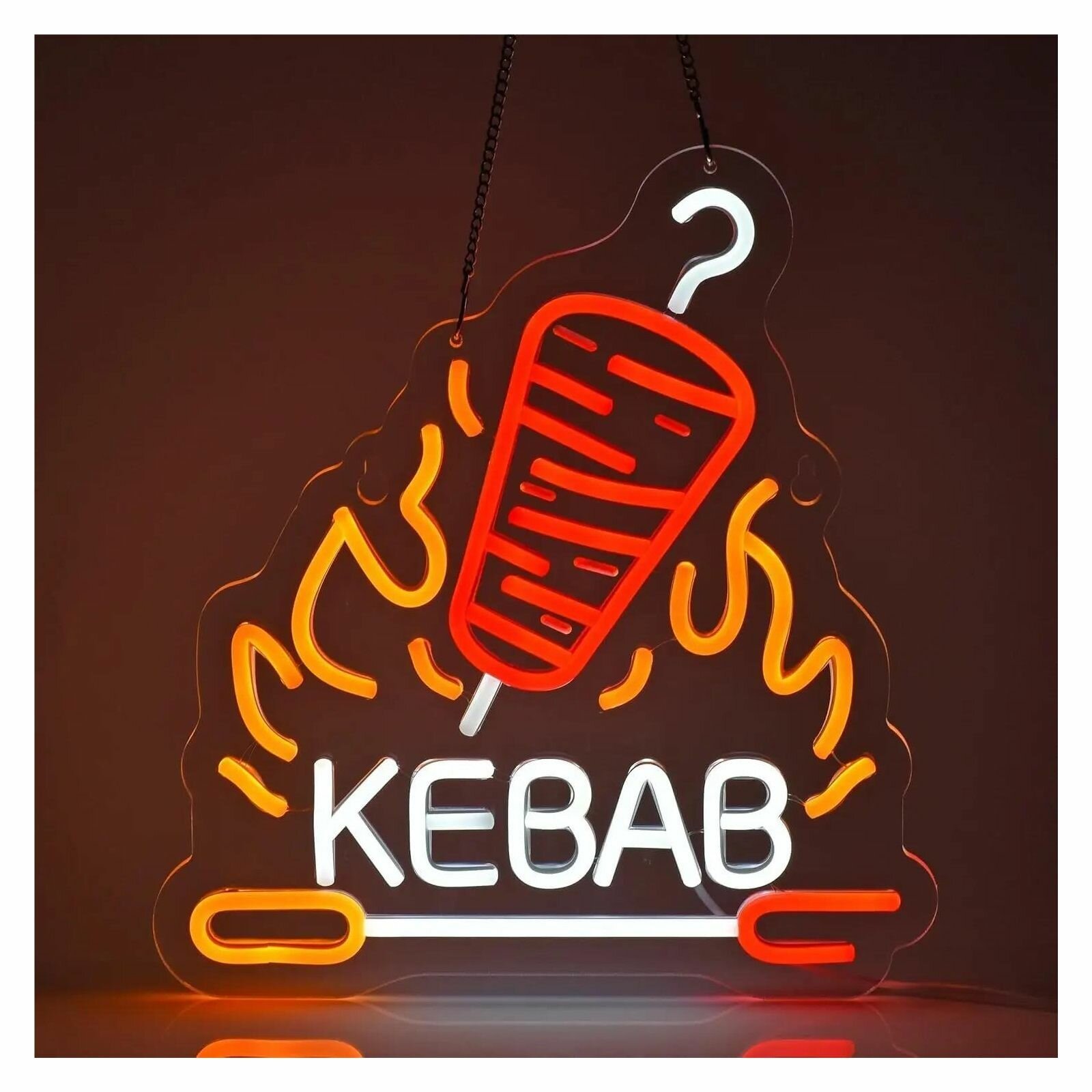 Неоновая Светодиодная Вывеска Барбекю "кебаб" С Питанием От USB 35смХ32см