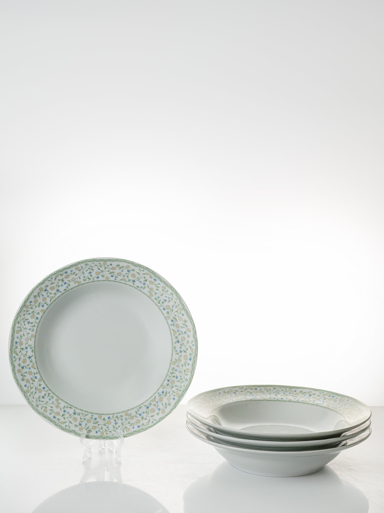 Набор фарфоровых тарелок глубоких 500 мл, 240 мм "Свежесть" ф. Идиллия, 4 шт, Добрушский фарфоровый завод