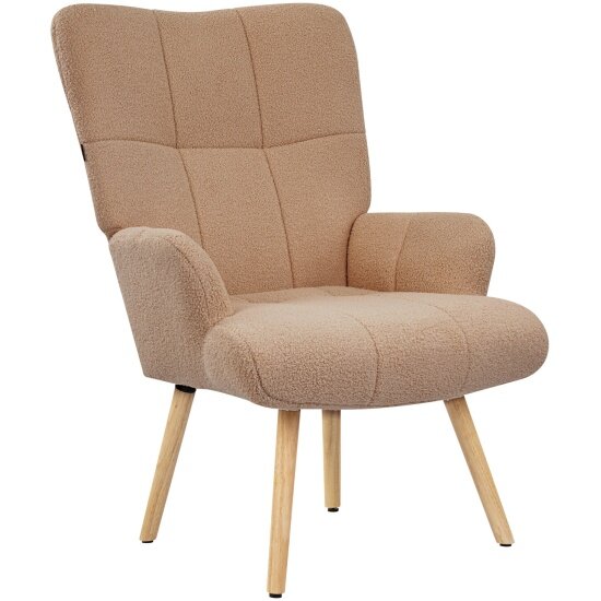 Кресло Brabix "Soft LC-305", фактурная ткань букле (экомех), светло-бежевое, 533147