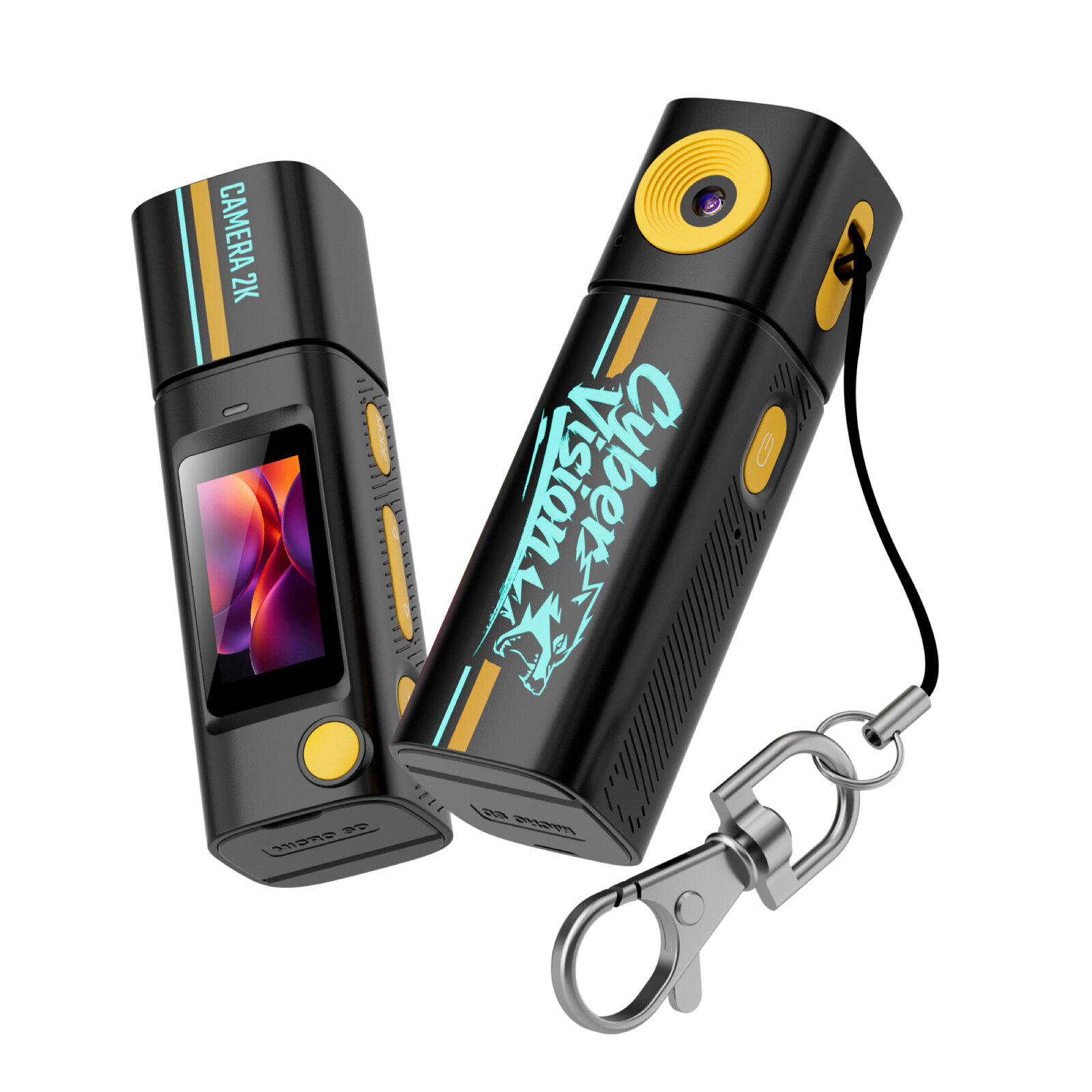 Мини-камера G10 Youth Series 2K HD на брелоке с поворотным объективом 230° и TFT экраном для влога и путешествий