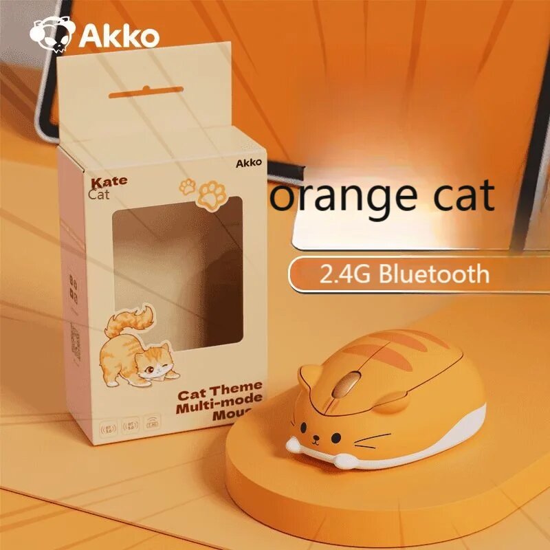 Беспроводная мышь Akko Orange Cat 2.4G Bluetooth