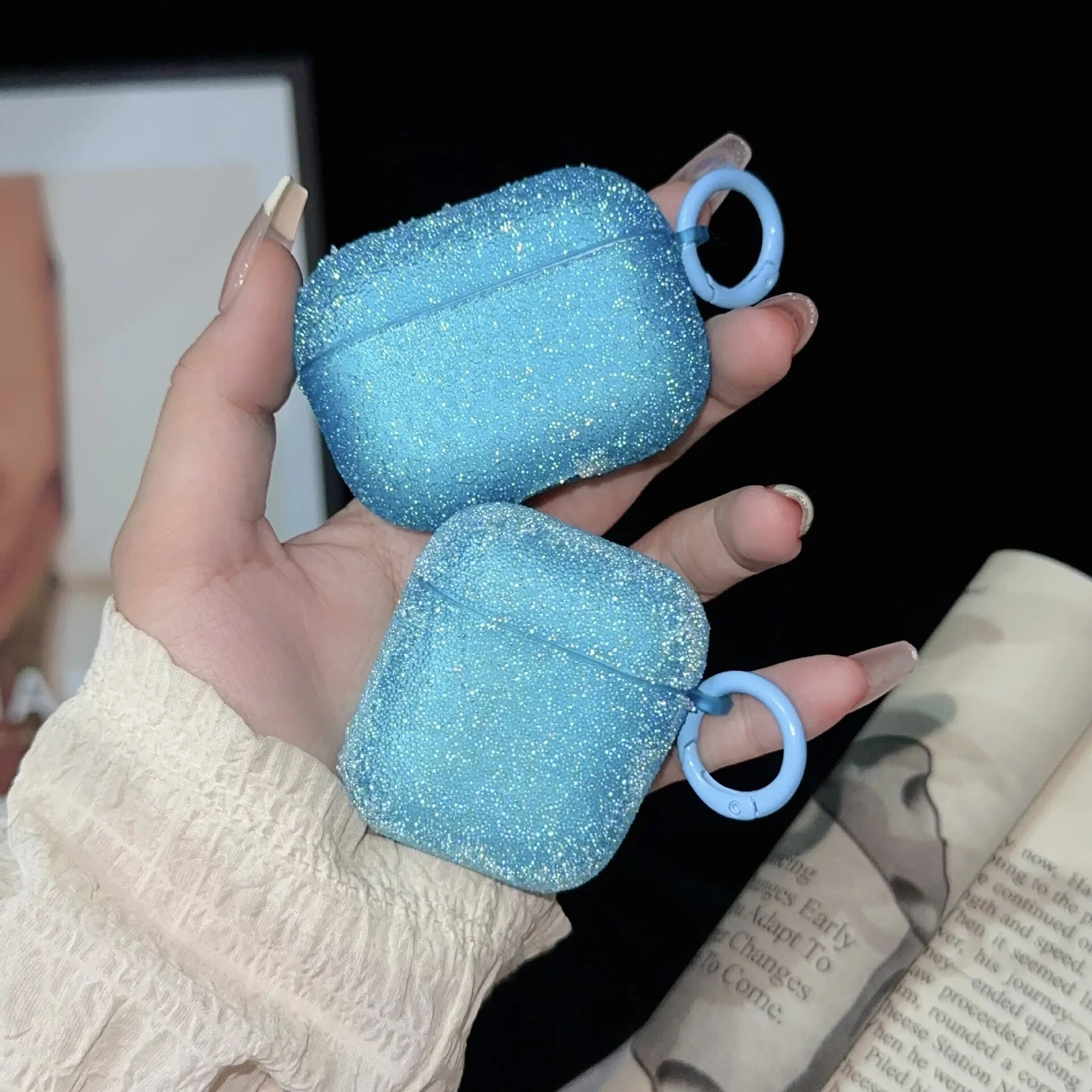 Блестящий чехол для AirPods Pro 3 Blue