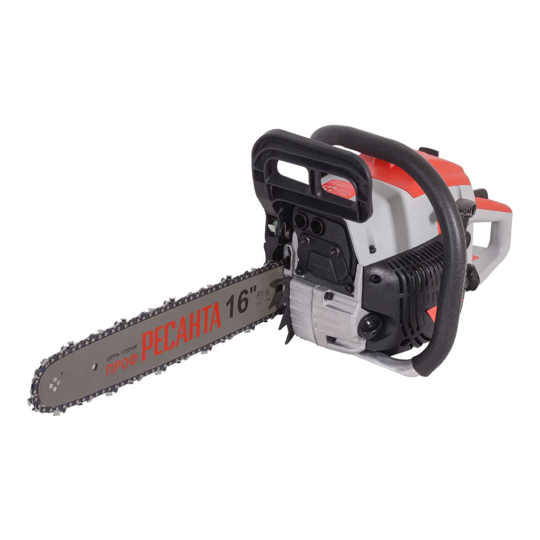 Пила цепная бензиновая Ресанта БП-4516, 2.3 кВт (3.1 л. с.), топливо 550 мл, масло 260 мл, тормоз цепи, красный