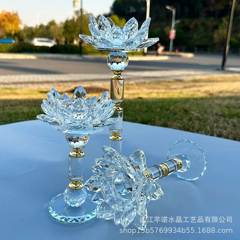 Кристальный подсвечник Qianuo Crystal ZT158051, прозрачный, для интерьера и храма