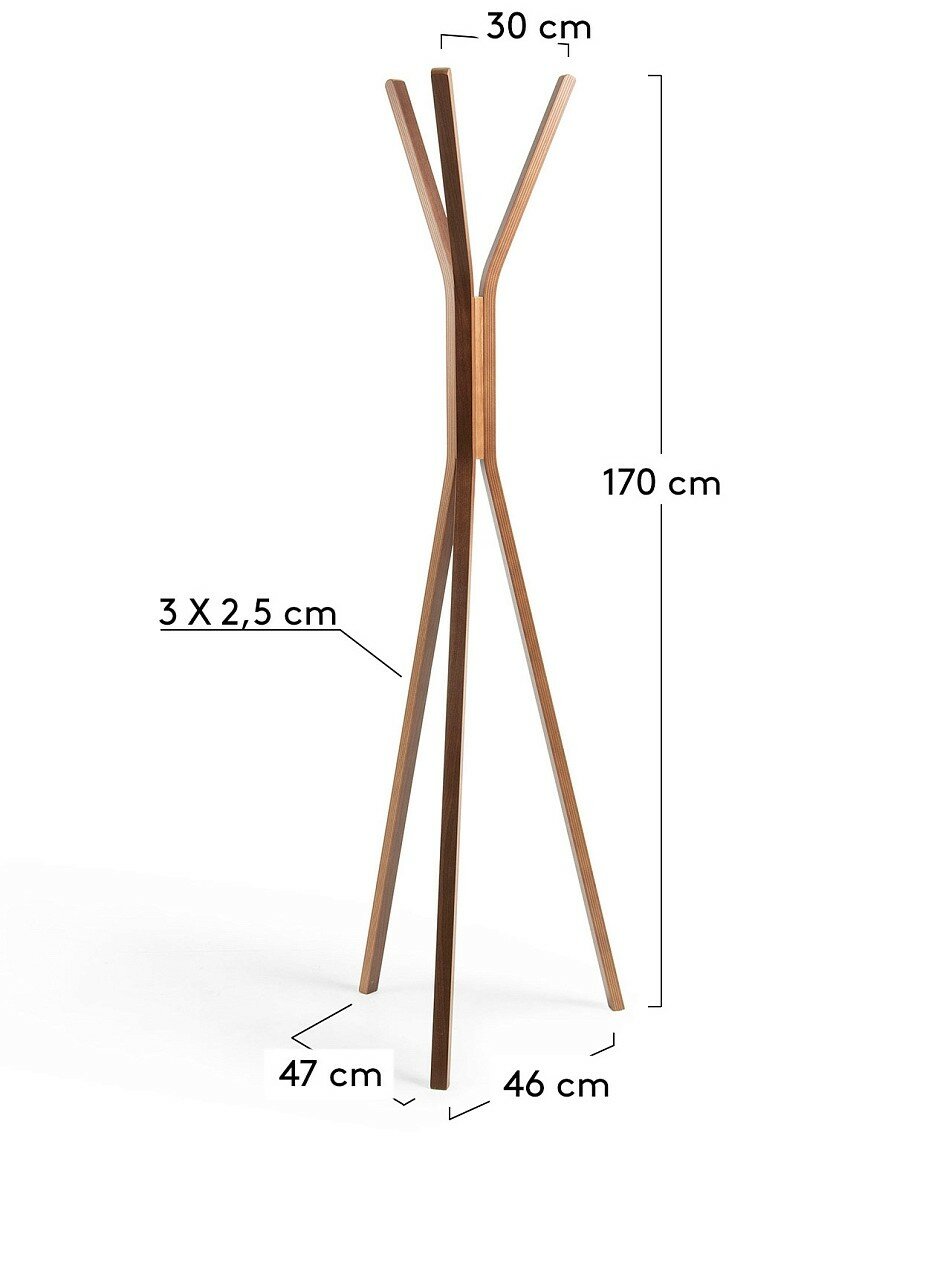 Вешалка для верхней одежды La Forma Benzara, орех, дерево, 10кг — фото 1