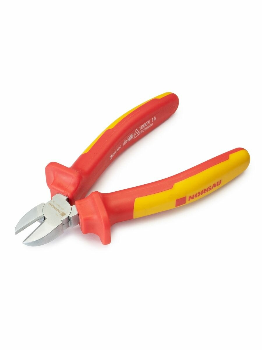 Диэлектрические бокорезы NORGAU Industrial из Cr-Mo стали с двухкомпонентными рукоятками для резки проволоки, 160 мм