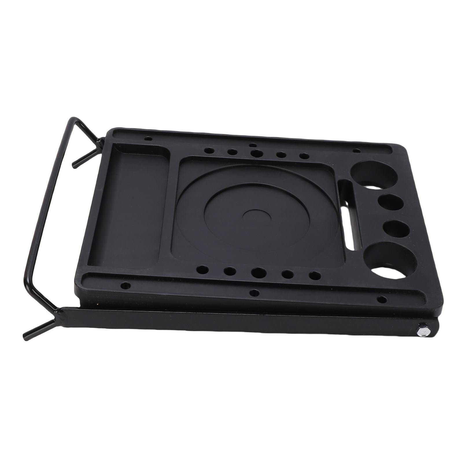 Выдвижная Рабочая Платформа для Лестничной Площадки Многофункциональная Складная Портативная Железная Лестница для Ремонта Дома Черный