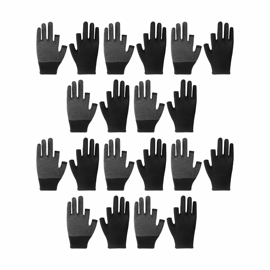 Удобные защитные рабочие перчатки без пальцев с нейлоновой конструкцией, противоскользящая резинка для ладоней и дышащая подкладка