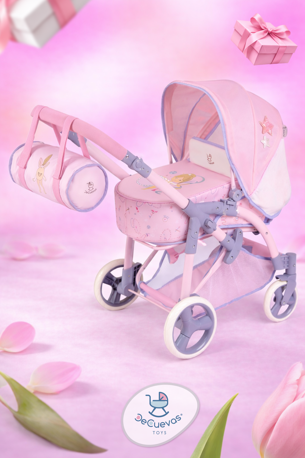 81651 Коляска для кукол трансформер 3 в 1 с сумкой, высота ручки 75 см, серия Гала