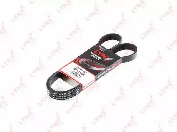 Ремень поликлиновой LYNX AUTO 6PK1255 FIAT Bravo Stilo 1.9D 05, HYUNDAI Elantra 1.6 06 i20 i30 1.4-1.6 07