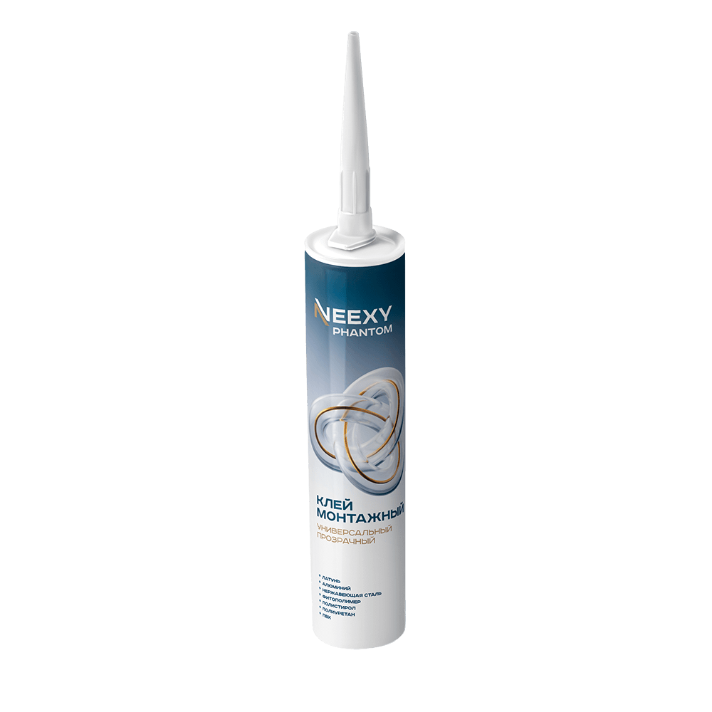 Клей монтажный NEEXY Phantom, прозрачный, для внутренних и наружных работ, 280 мл