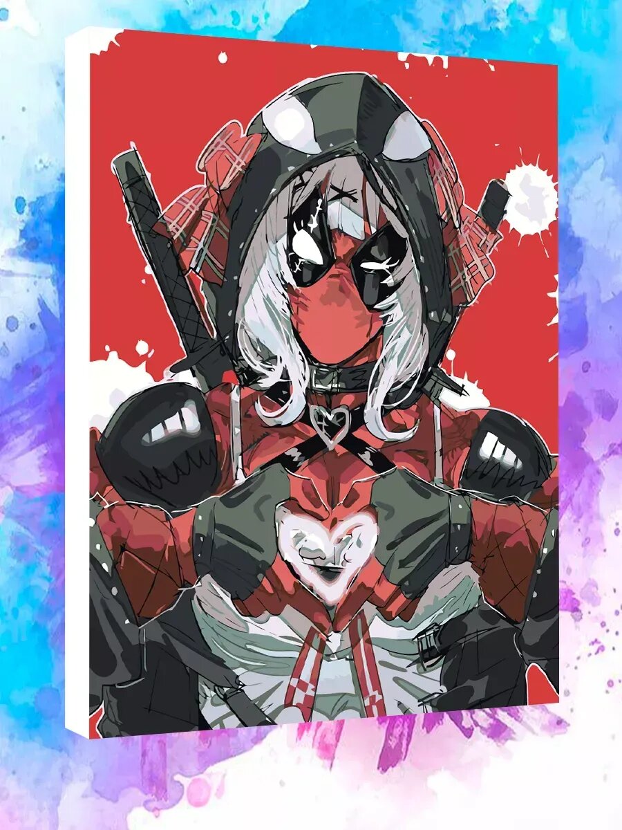 Картина по номерам Дэдпул Романтика Марвел