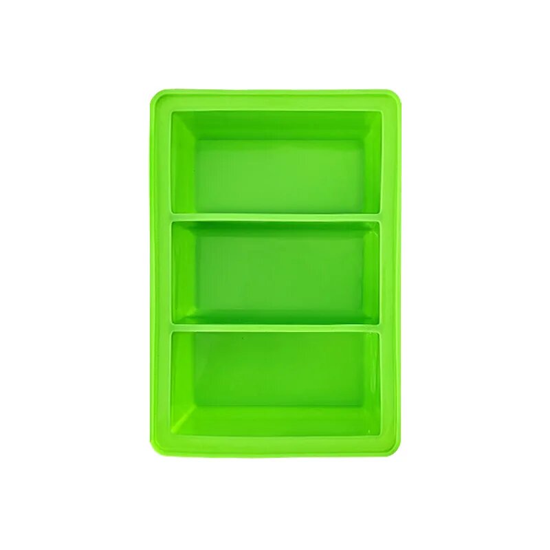 Силиконовый лоток для заморозки на 3 ячейки Зеленый, Green
