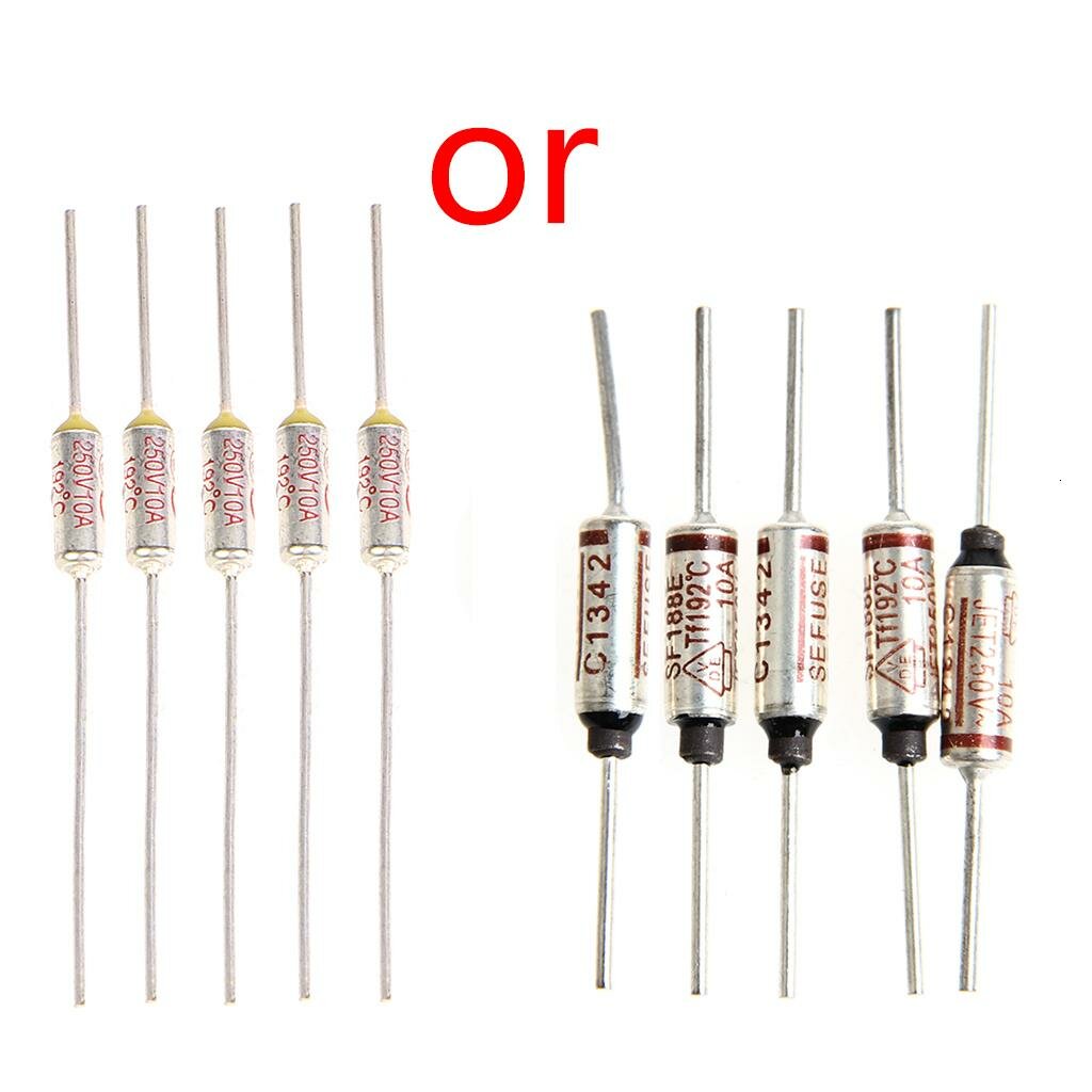 Мини-предохранитель термический 250 В, 10 А, 192 °C, Серебро