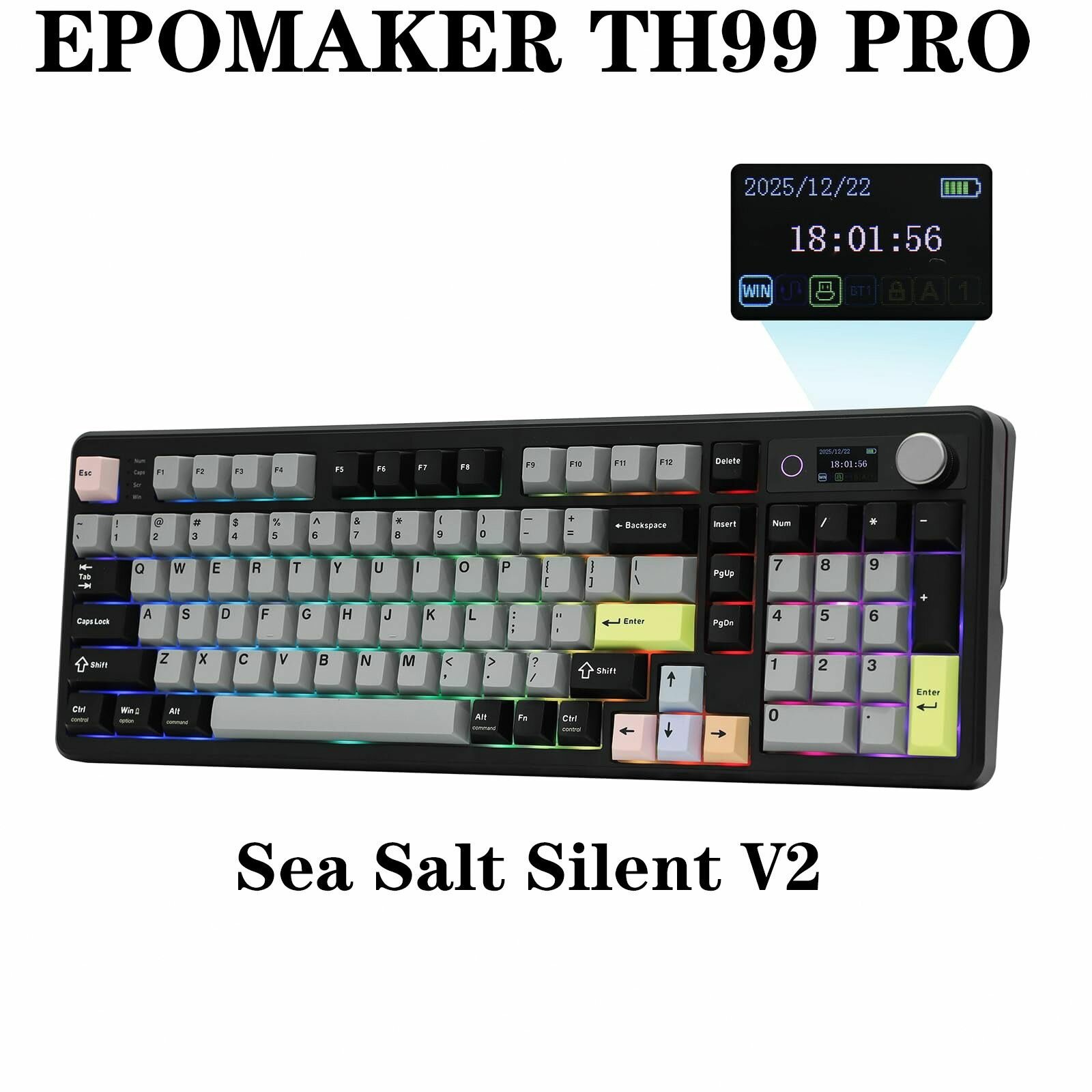 Беспроводная механическая клавиатура, EPOMAKER-TH99PRO-BK-SQ-V2