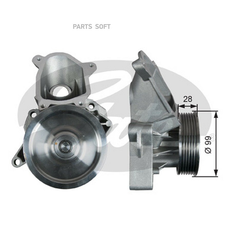 Насос водяной BMW E46/E90/E60/E70/E83 2.0D/2.5D/3.0D от официального дистрибьютора, GATES, артикул WP0127