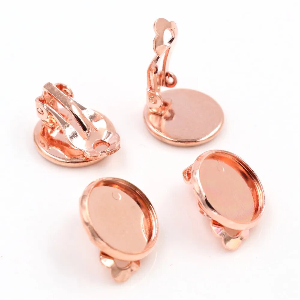 Медные клипсы для ушей Wadsfred, 10 шт, 8 цветов Розовый, 12 мм, Rose Gold