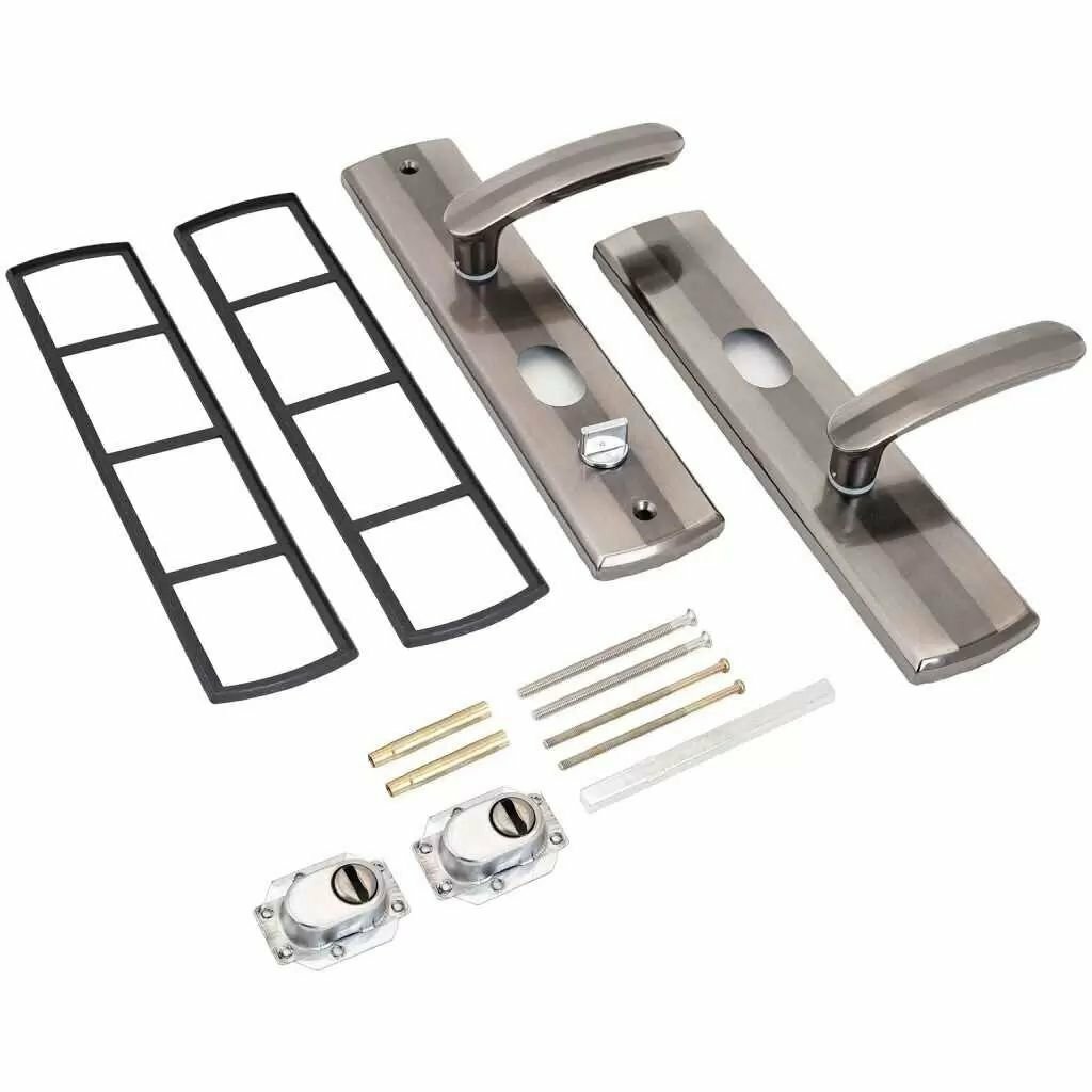 Комплект дверных ручек Стандарт РН-СТ217-L левая для китайских металлических дверей, матовый никель, сталь, 2 шт.