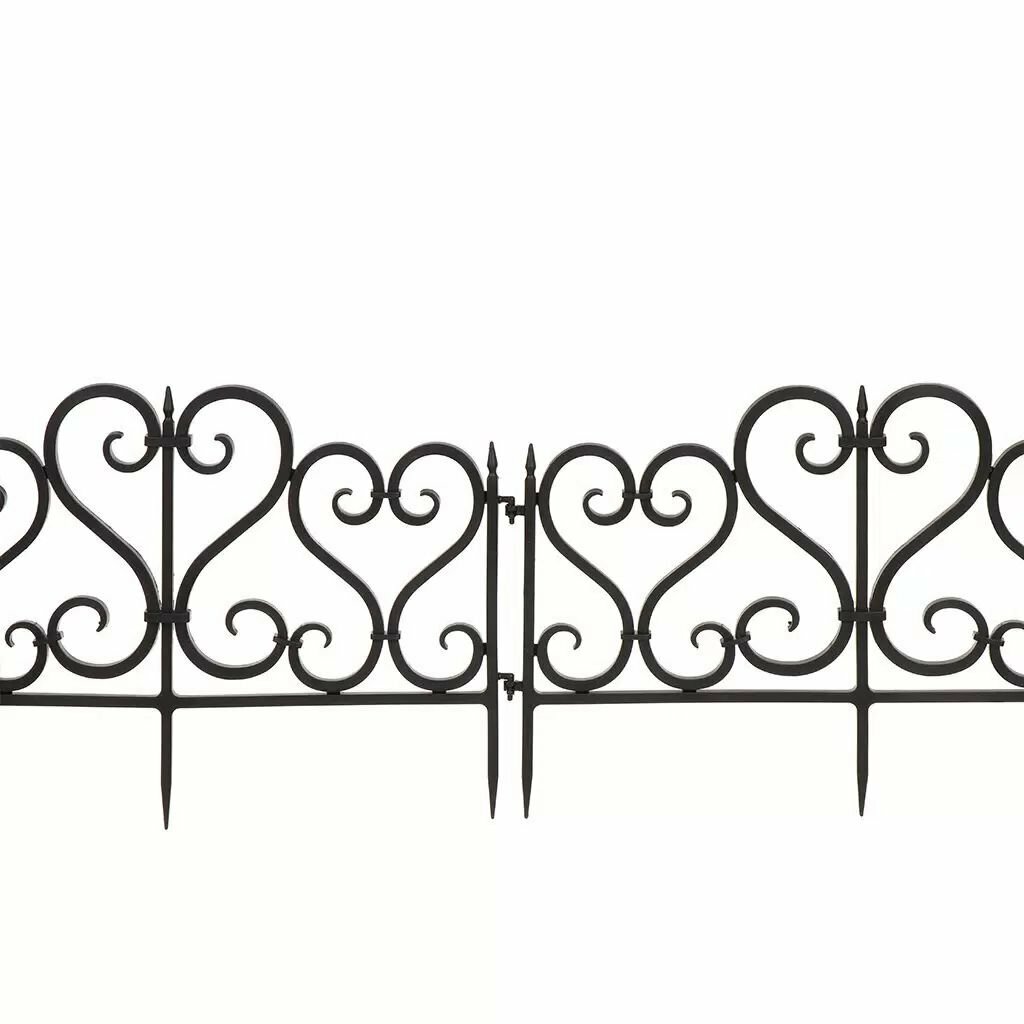 Декоративный забор Мастер сад Ажурное 25х300 см черный, пластиковое ограждение для клумб, газонов и ландшафтного дизайна