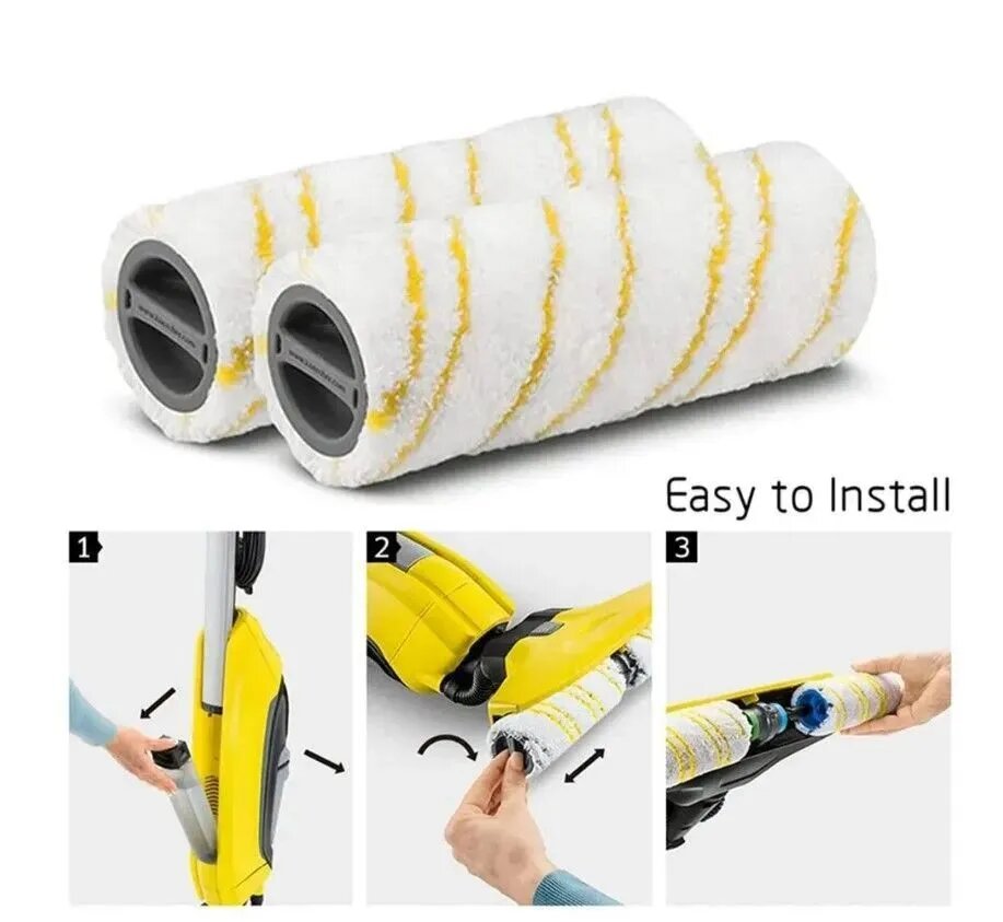 Роликовые щетки Karcher 2.055-006.0 для электровабра EWM 2/FC 3-FC 5: универсальный комплект, легко монтируется, чистит любые поверхности