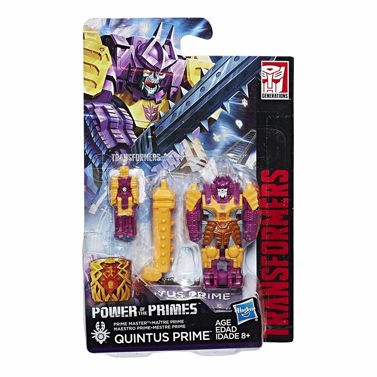 Трансформеры игрушки Hasbro Transformers Generations Power of the Primes Master Class Quintus Prime 8cm/5cm