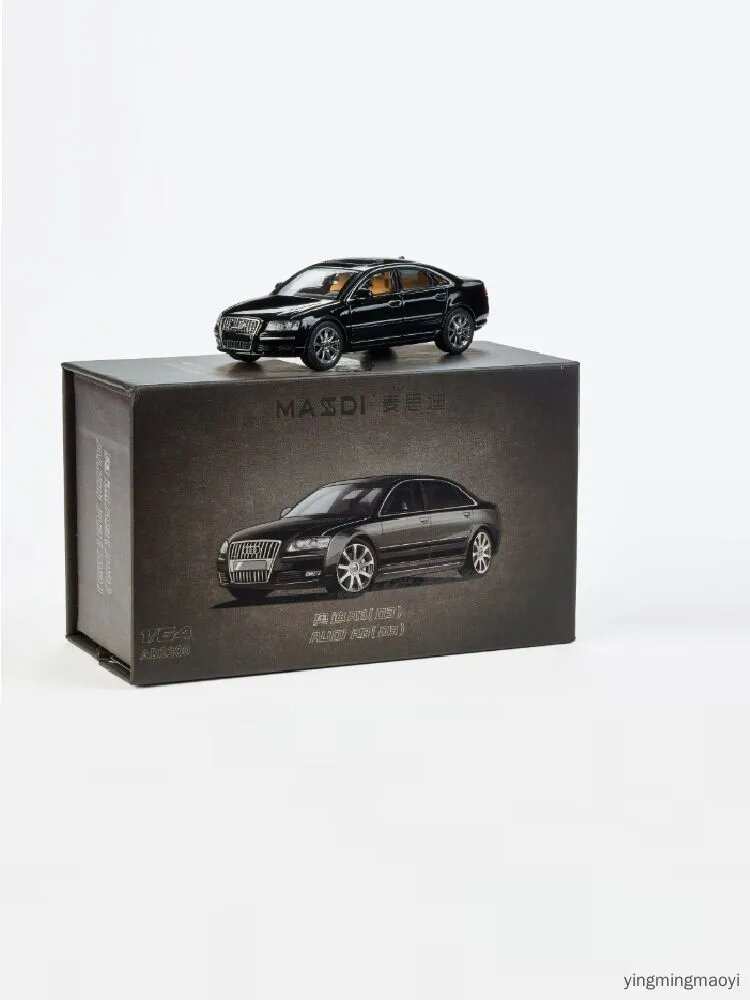 Машинка металлическая модель Masdi 1:64 Audi A8 D3 Black, 7 см, инерционный механизм