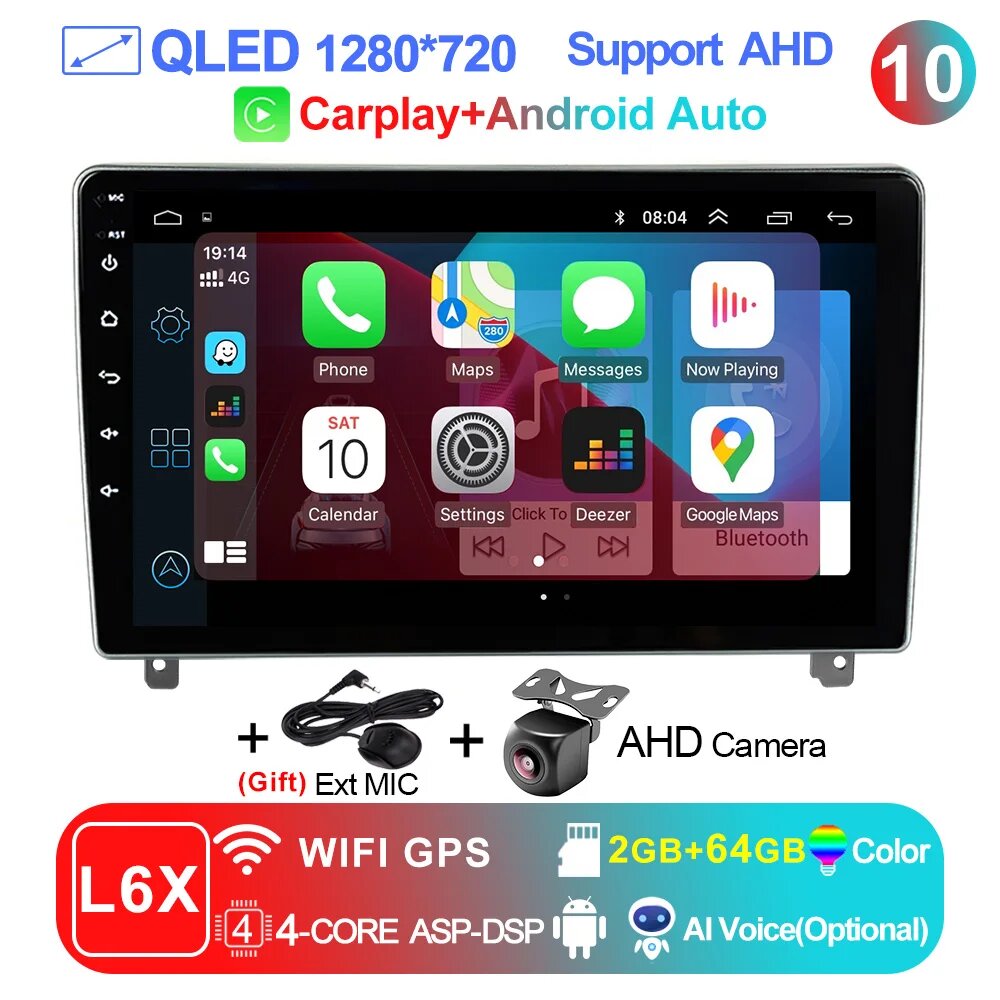 Автомагнитола Android 14 Carplay L6X(2-64GB)CAM