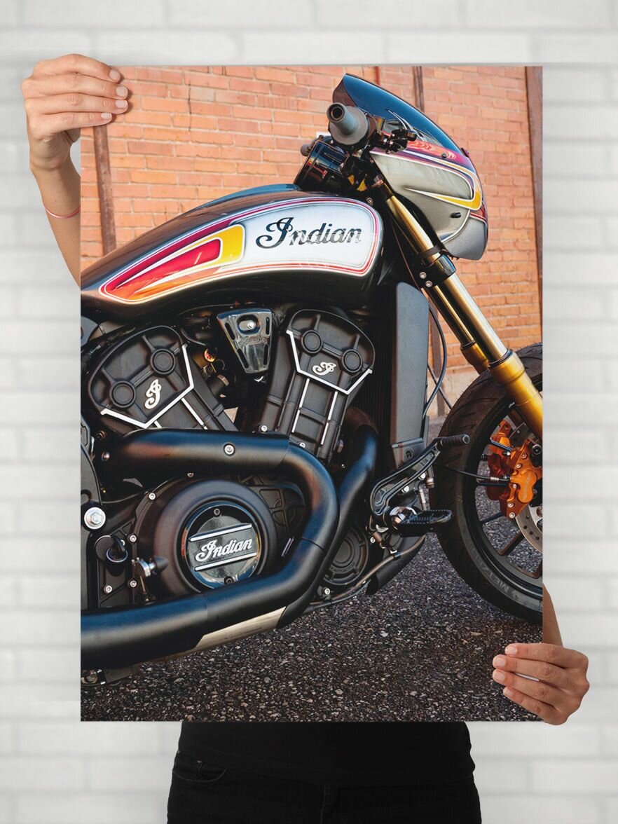 Плакат на стену для интерьера Авто и Мото (Индиан Скаут - Indian Scout 1) - Постер по транспорту формата A2 (42x61 см)